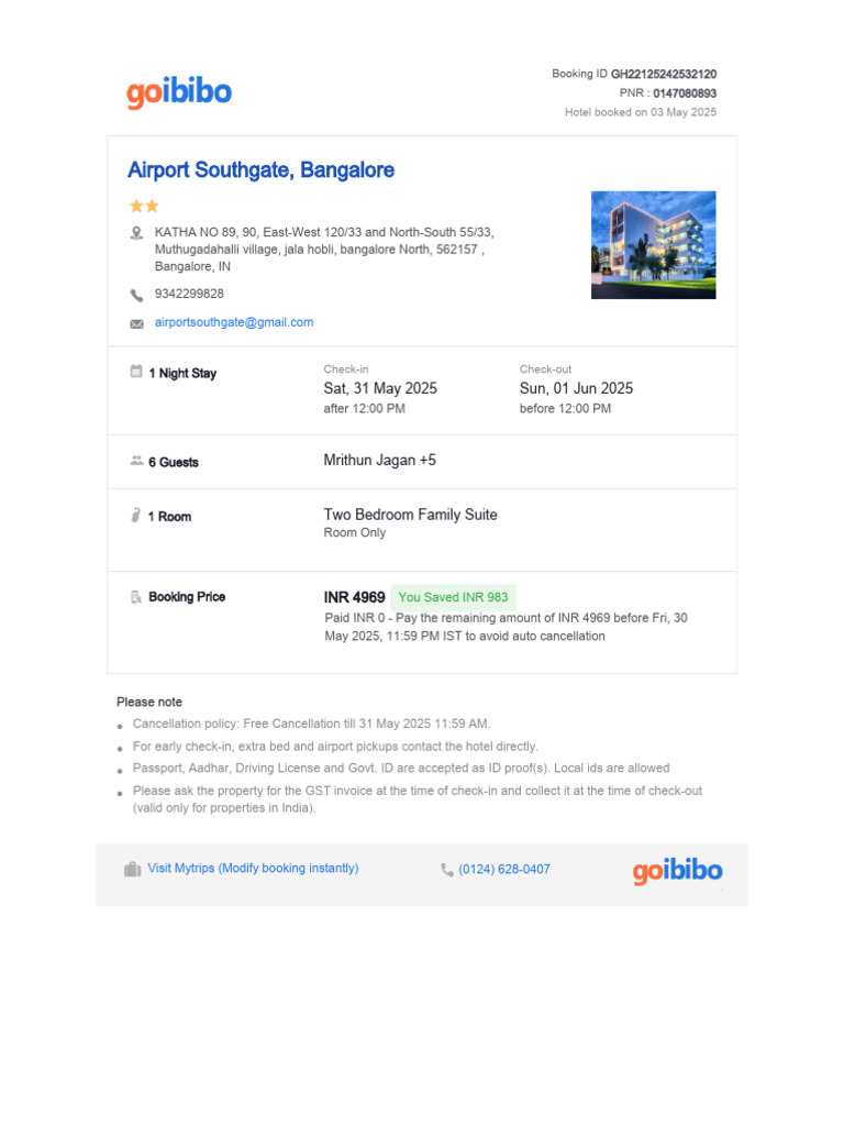 Fake Hotel Booking Confirmation Alert | PDF