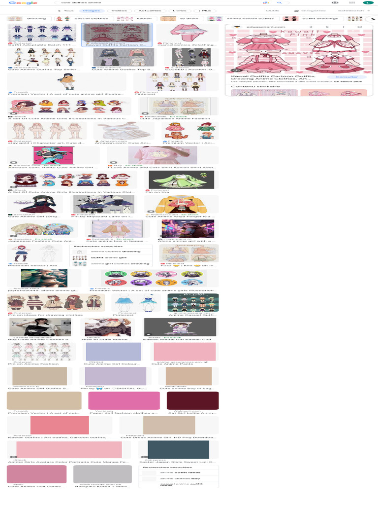 Cute Anime Outfits Drawing Ideas | PDF | Fashion | Japanese Words And ...