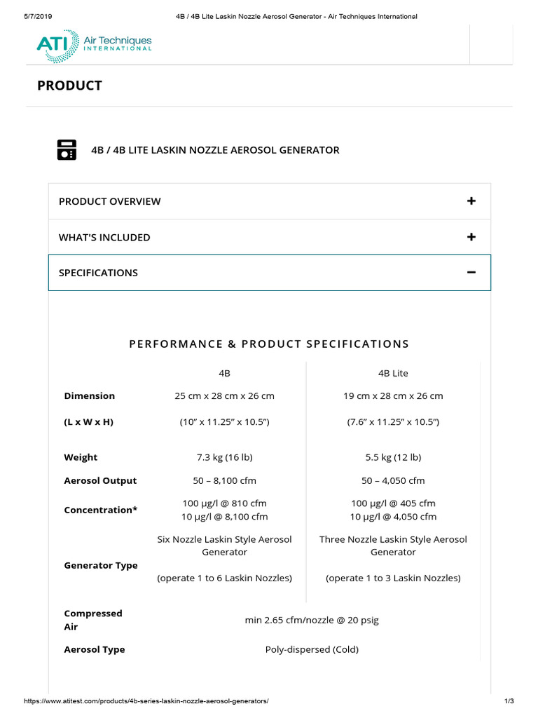 DOC4.1 - Aerosol Generator 4B - 4B Lite Laskin Nozzle-En | PDF
