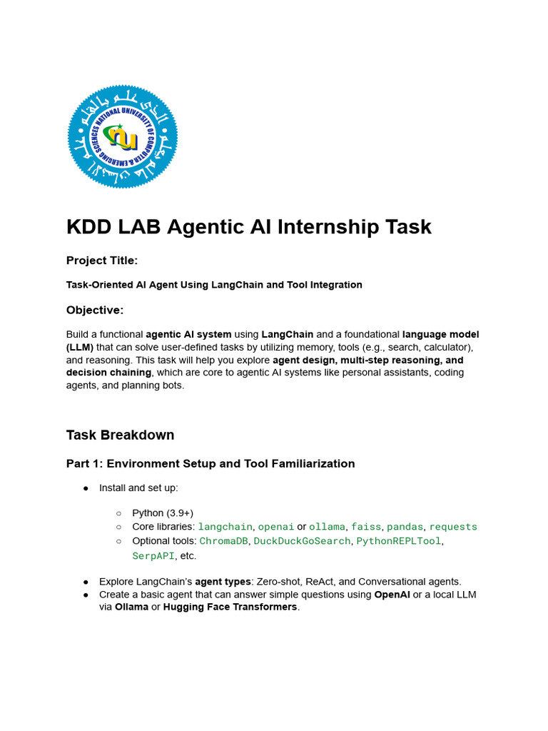Internship Task - AgenticAI | PDF | Artificial Intelligence ...