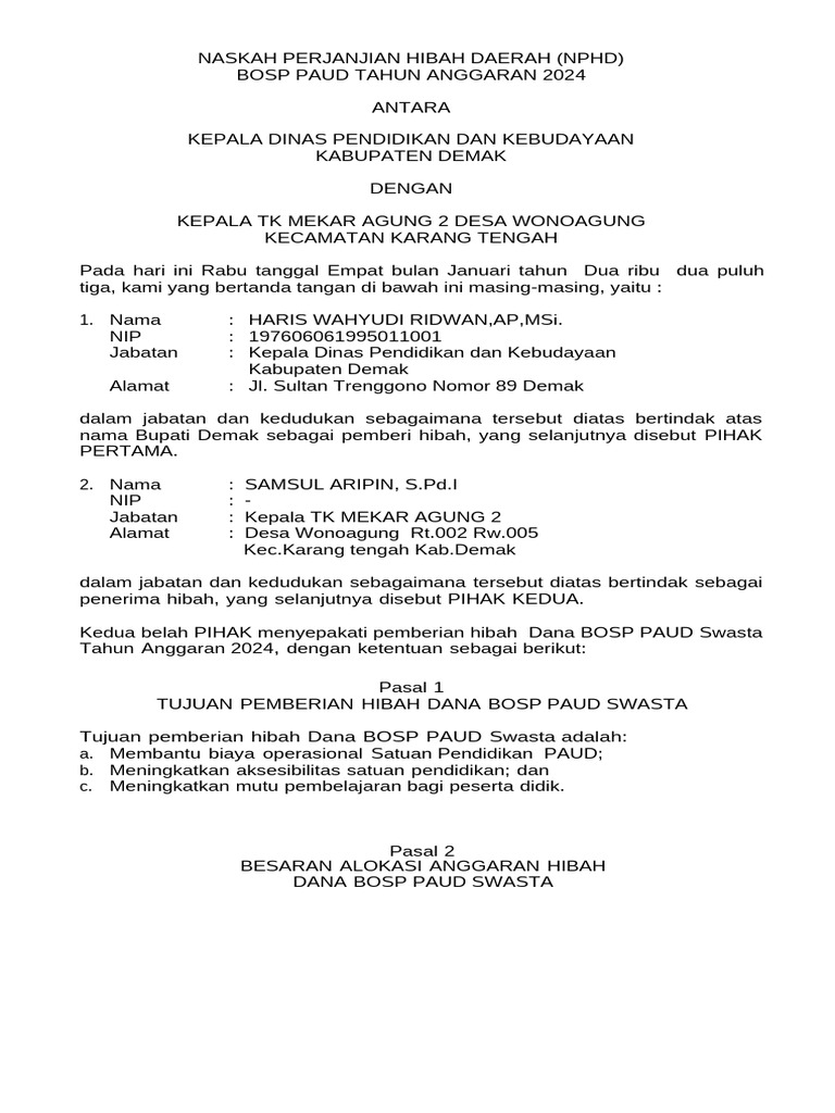 NPHD TK Pertiwi 2024 | PDF