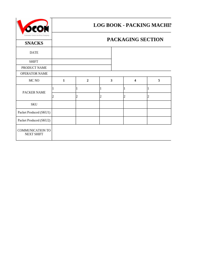 Manpower & Count Log Book | PDF