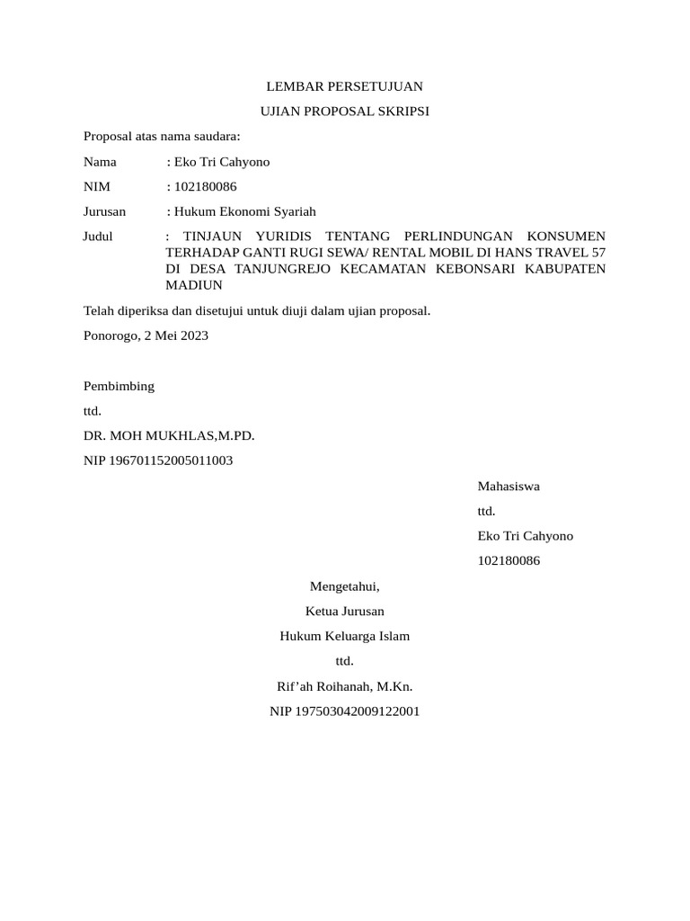 Lampiran LEMBAR PERSETUJUAN | PDF