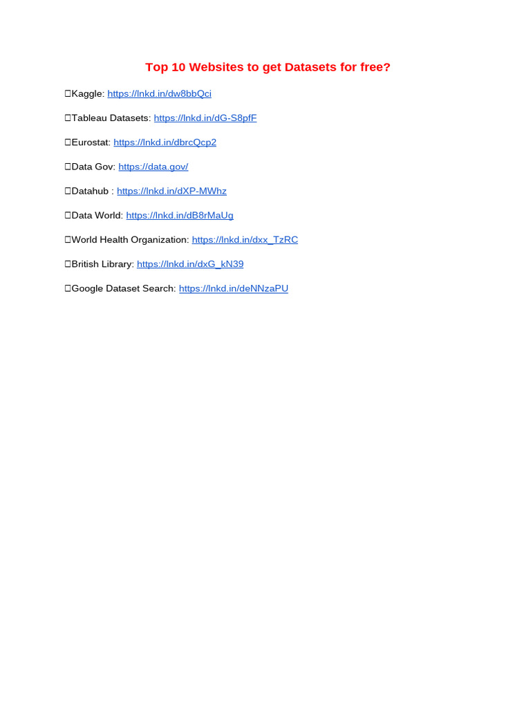 Top 10 Free Data Websites | PDF