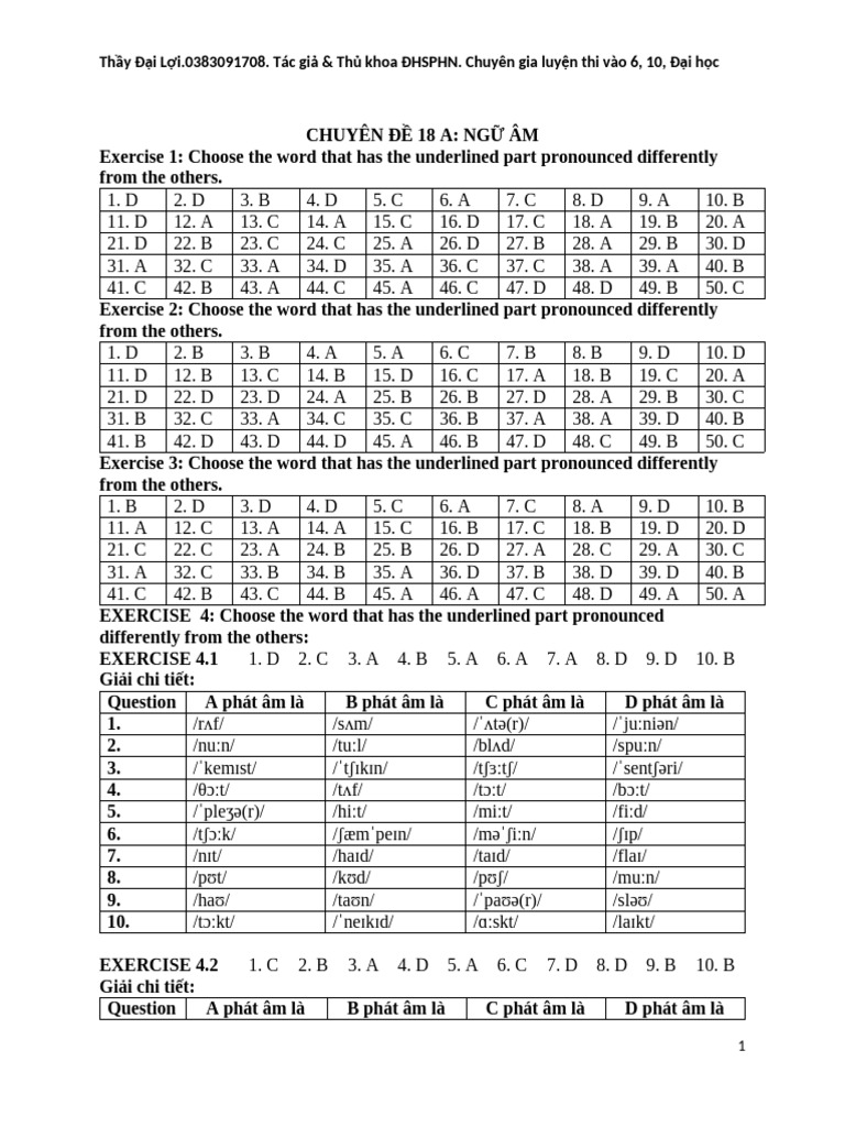 Tai Lieu Day Ngu Am Cho Hoc Sinh Cap 2 Key | PDF