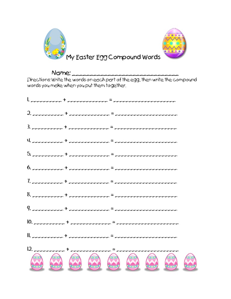 My Easter Egg Compound Words | PDF | Language Arts & Discipline | Self ...