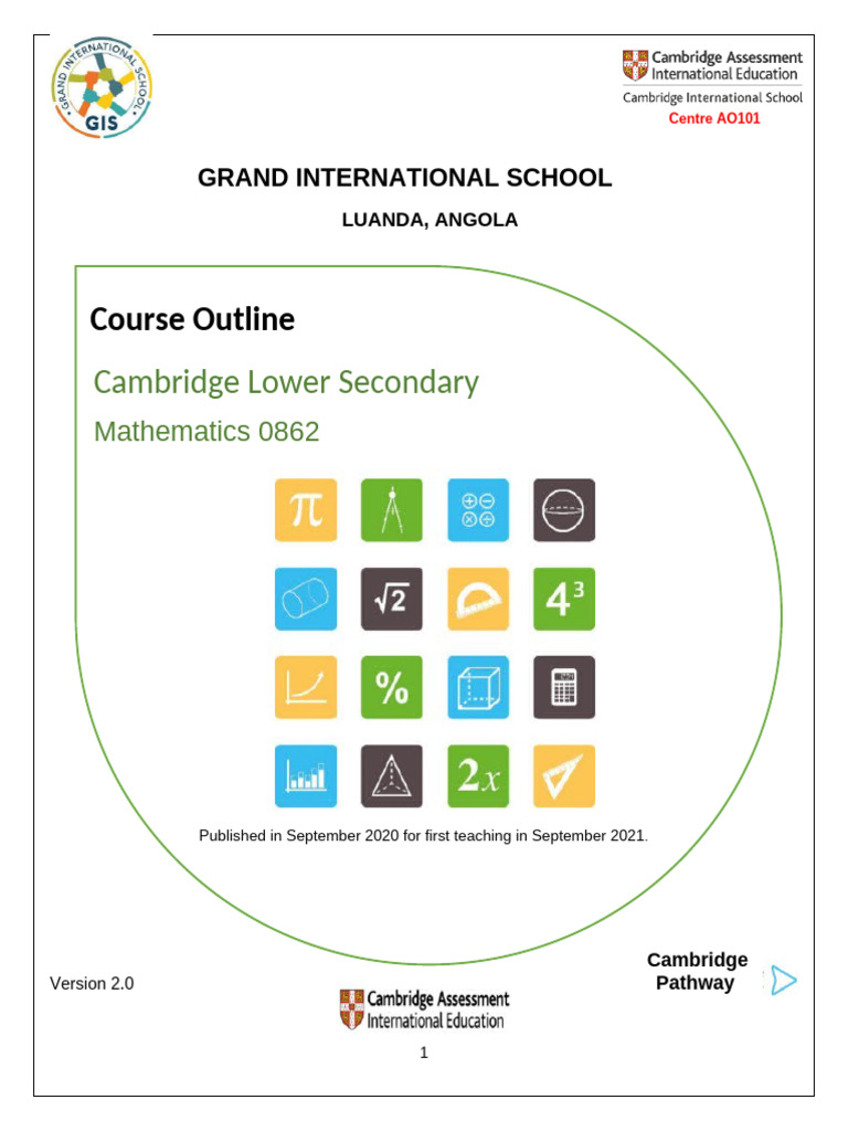 Cambridge Lower Secondary Mathematics Course Outline | PDF | Area ...