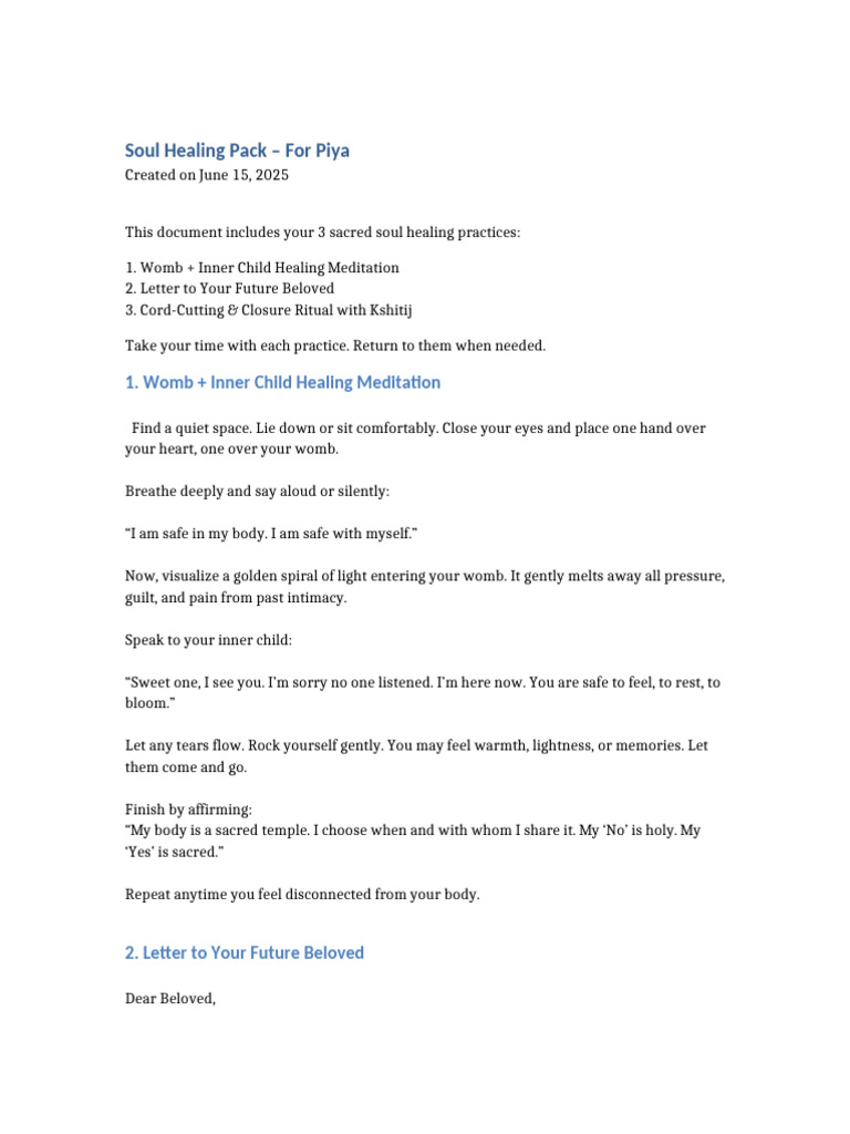 Soul Healing Pack Piya | PDF