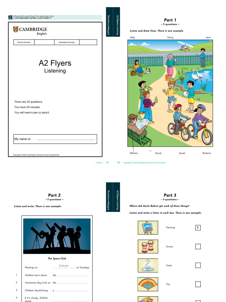 A2 Flyers Sample Paper Volume 1 | PDF