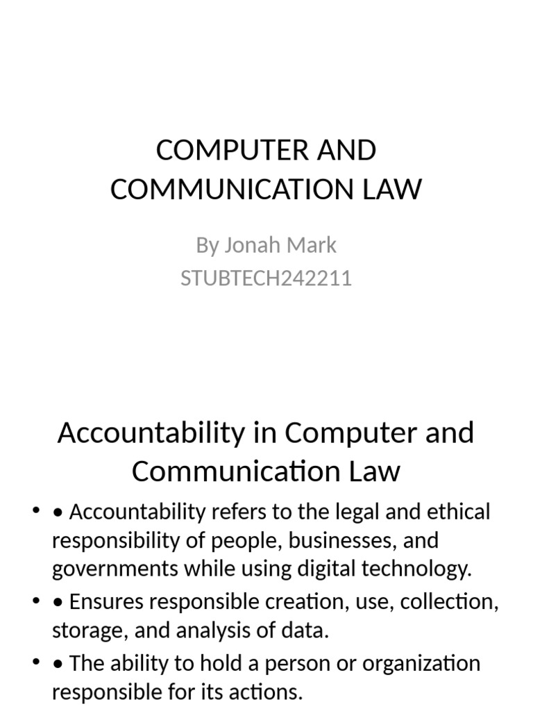 Computer and Communication Law | PDF