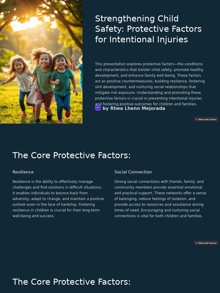 Strengthening Child Safety Protective Factors For Intentional Injuries ...
