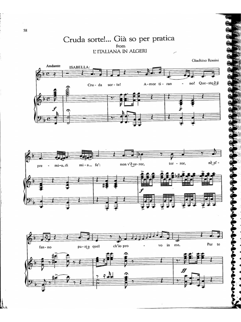 Cruda Sorte de Rossini: Partitura PDF | PDF