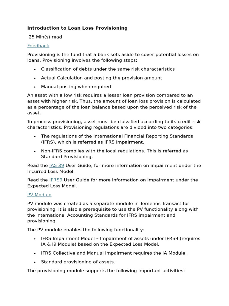 Loan Loss Provisioning | PDF | Java (Programming Language) | Window ...