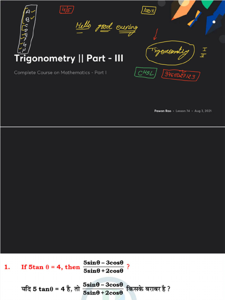 Trigonometry Problem Solving - II With Anno 1749267337104 | PDF