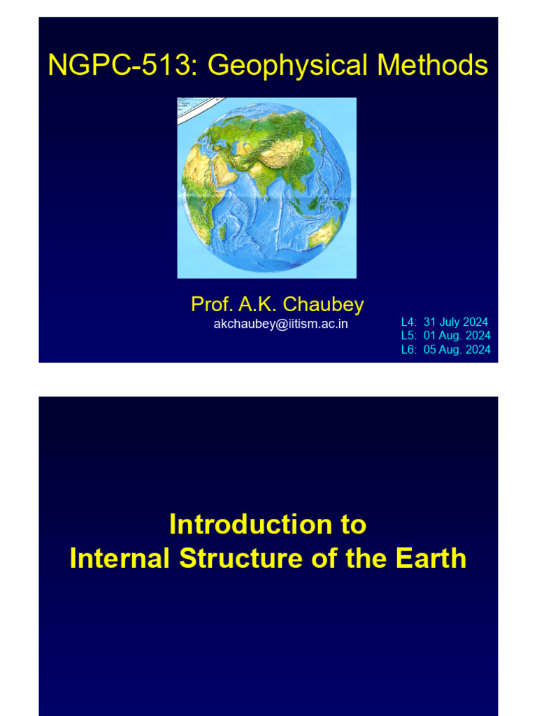 L4 6 Intro NGPC513 31july24 | PDF | Geophysics | Earth