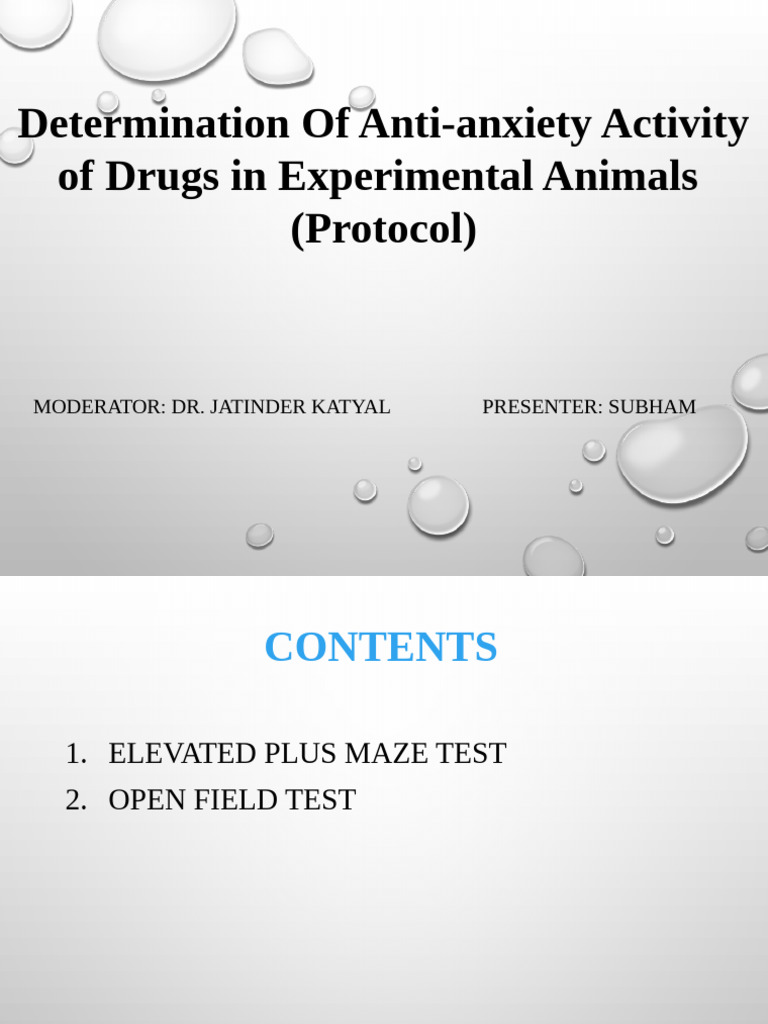 Anti-Anxiety Drug Testing in Rats | PDF