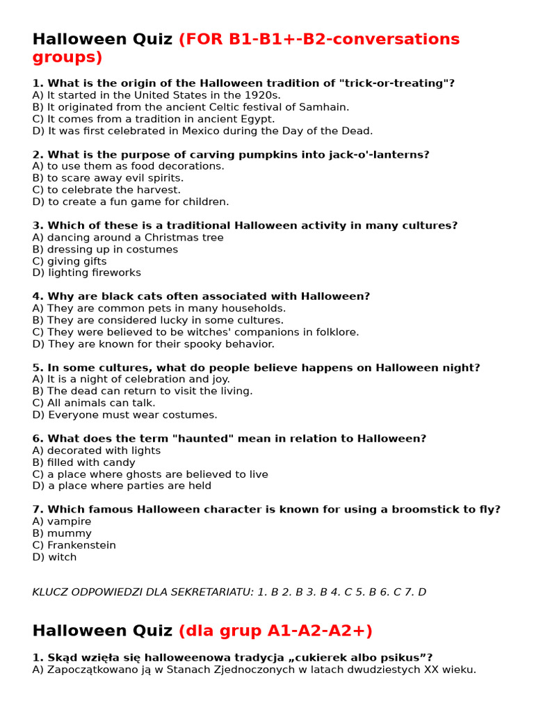 Halloween Quiz | PDF
