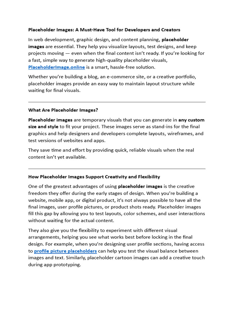 Placeholder Images Article | PDF | Page Layout | Web Development
