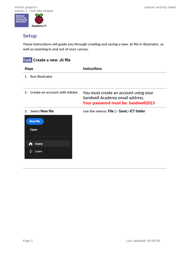A2 Worksheet Setup - Illustrator - SBK | PDF | Menu (Computing) | Adobe Illustrator