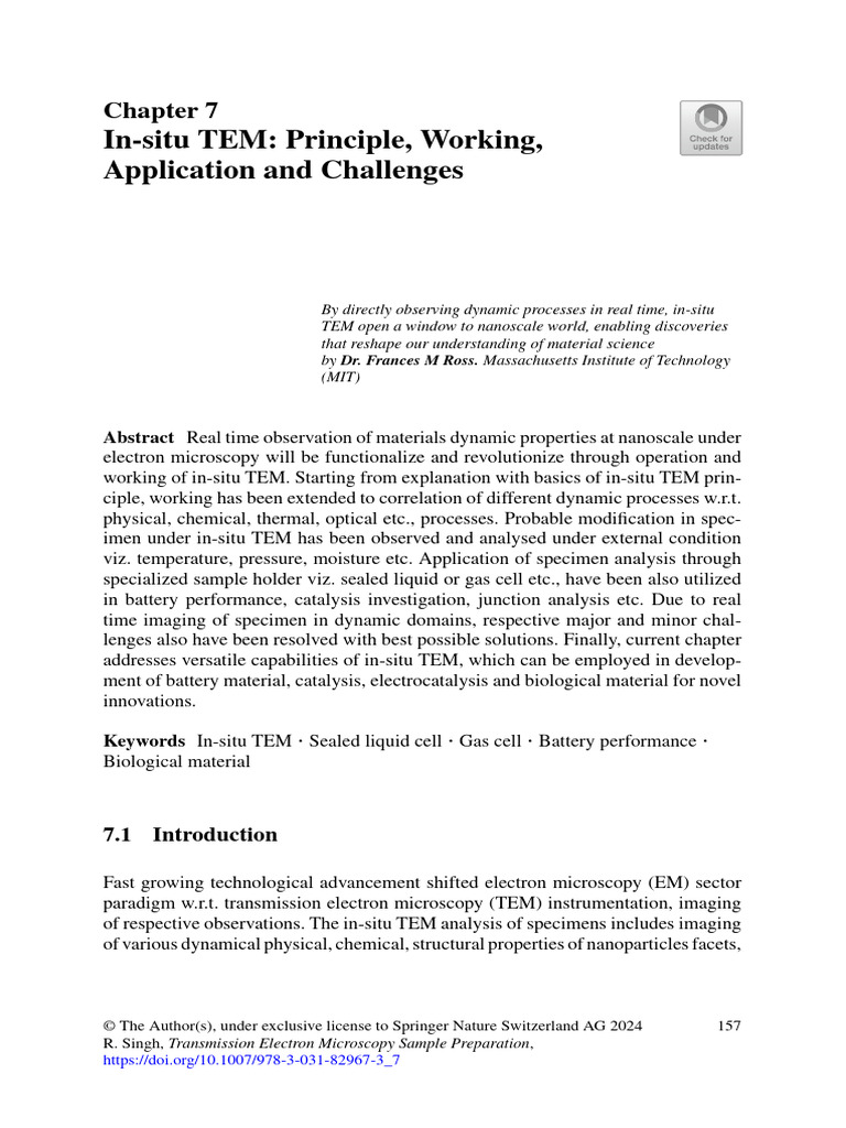 In-Situ TEM: Principle, Working, Application and Challenges: Dr ...
