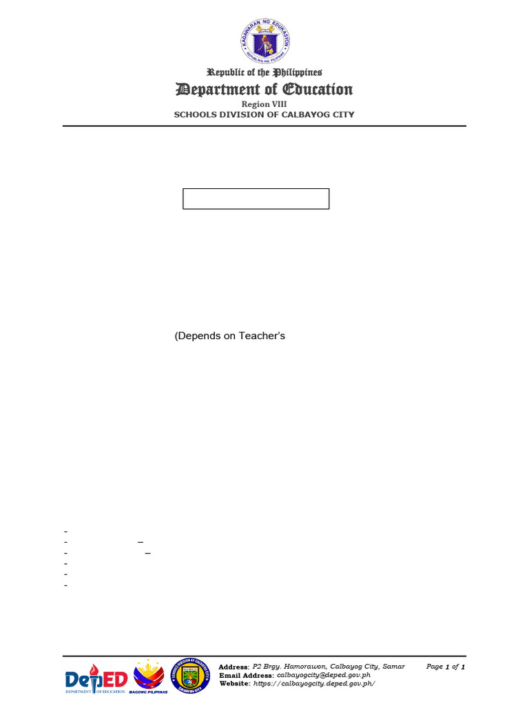 Lesson Plan Sample Simplified | PDF