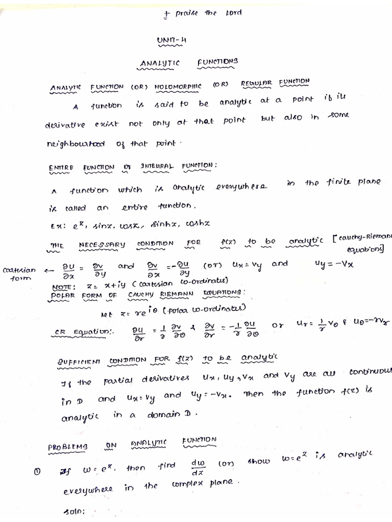 Unit-4 Analytic Function | PDF