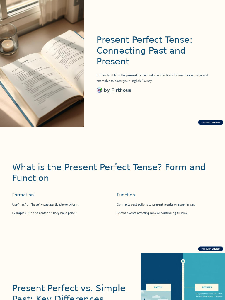 Present Perfect Tense Connecting Past and Present | PDF