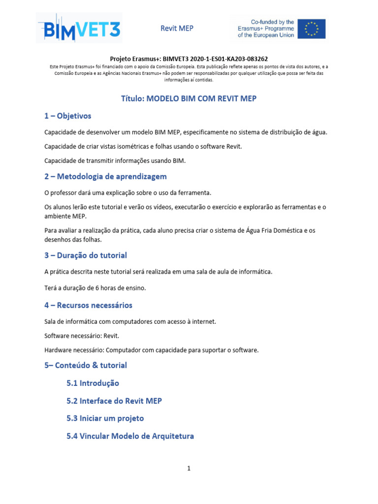 Block VII Tutorial 5 Revit MEP PT | PDF | Autodesk Revit | Janela ...