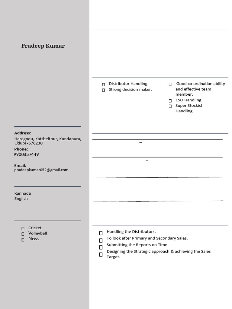 Pradeep Resume 2025 | PDF