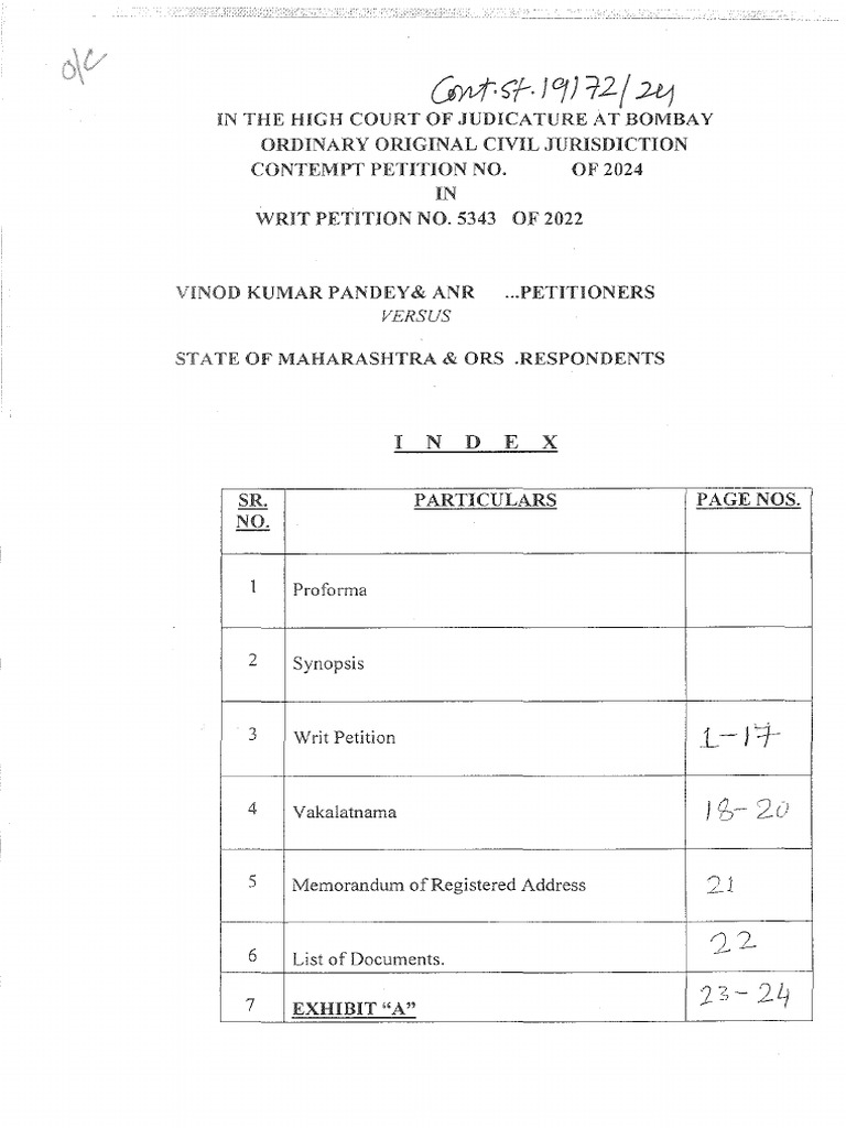 Writ Petition - Vinod Kumar Pandey | PDF | Political Law | Judiciaries