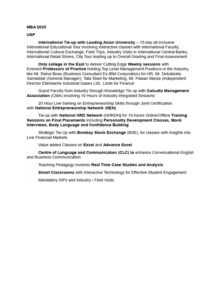Mba 2025 - Usp | PDF