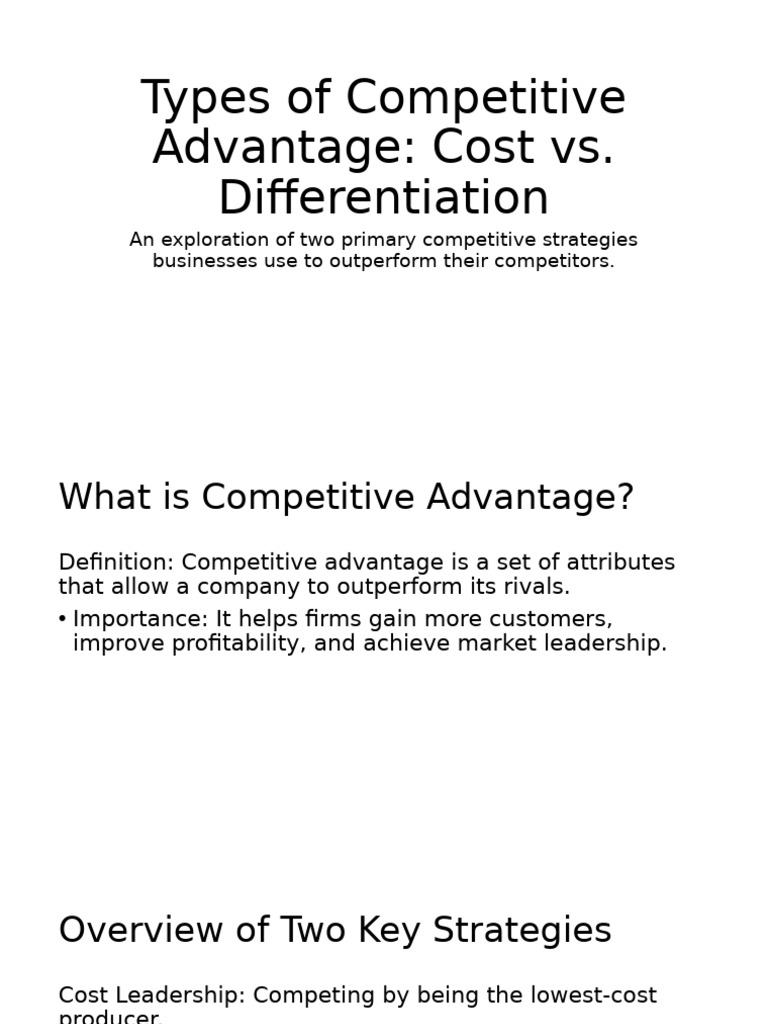Chapter-2 Competitive Advantage | PDF | Competitive Advantage | Pricing