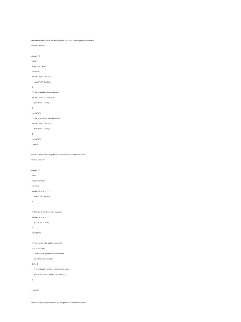 Vanessa Is Learning About The Doubly Linked List and Is Eager To Play Around Wit | PDF ...