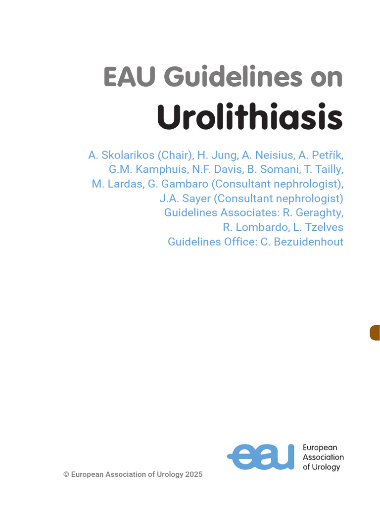 EAU Guidelines On Urolithiasis 2025 | PDF | Ct Scan | Kidney