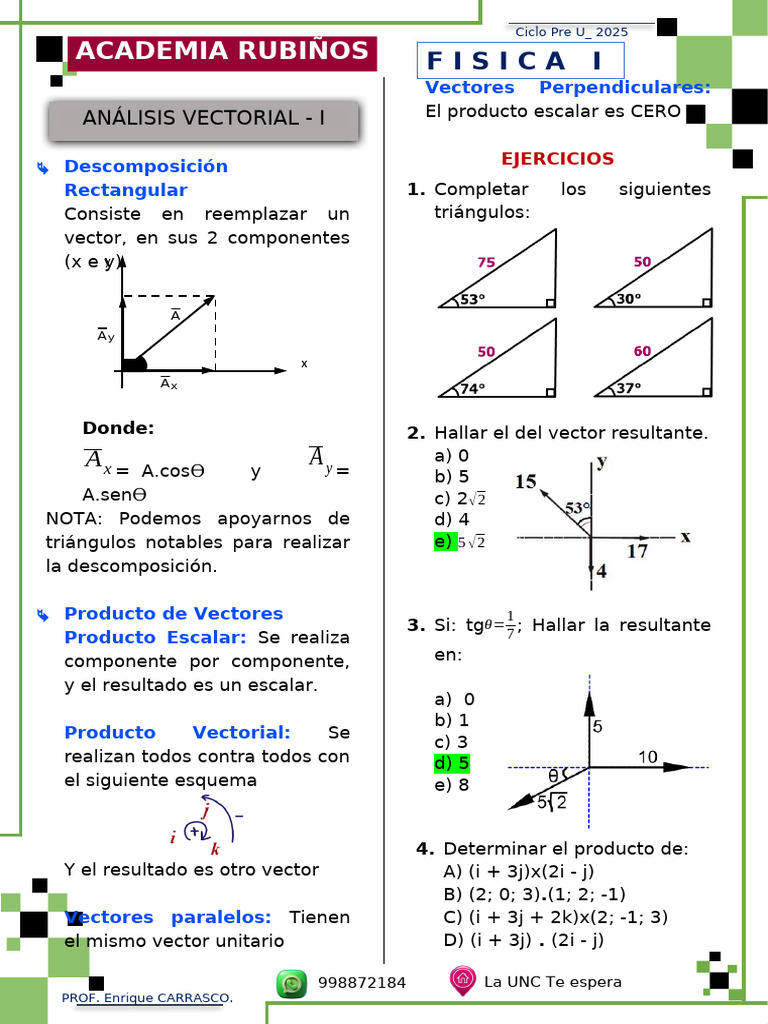 3 Analisis Vectorial II Ciclo 2 | PDF | Vector Euclidiano | Geometría euclidiana