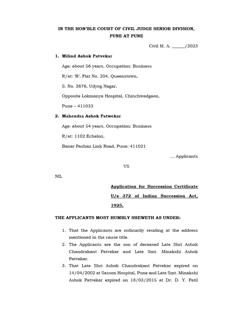 0.1 Civil Misc Application Patvekar 19.04.2024 | PDF | Justice | Crime & Violence