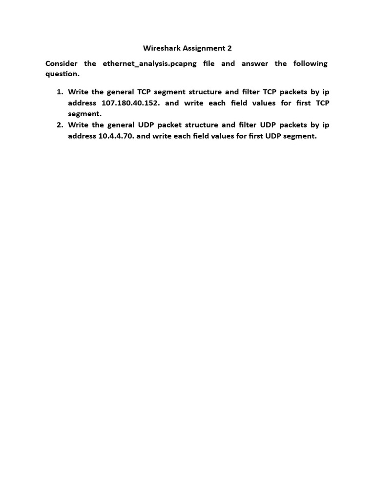 Wireshark Assignment 2 (1) | PDF