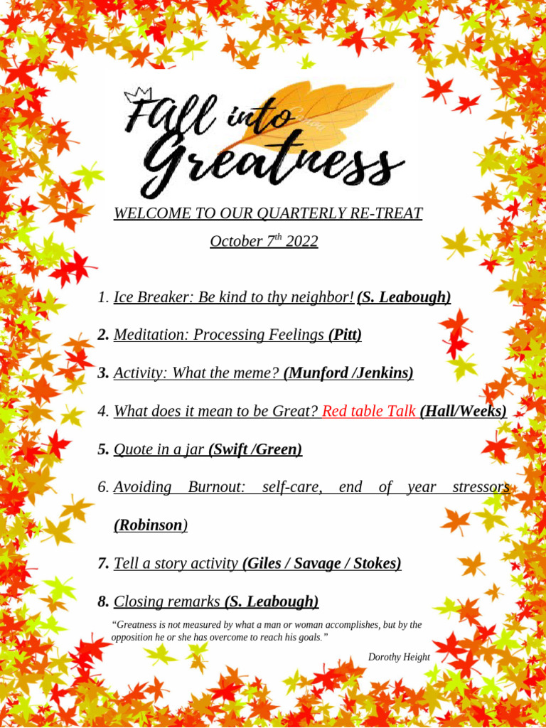 Fall Into Greatness | PDF