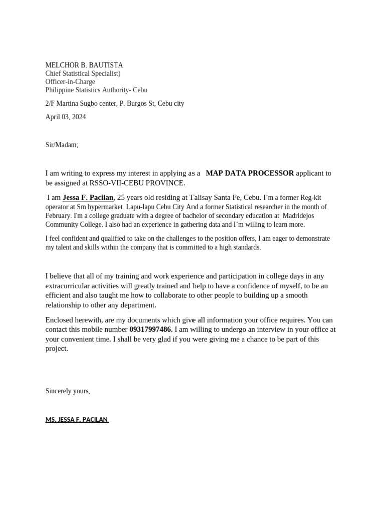 Application Letter | PDF