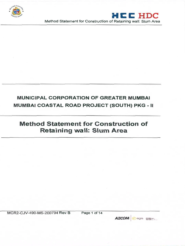 MCR2-CJV-490-MS-200794-B Method Statement For Construction of Slum Side ...