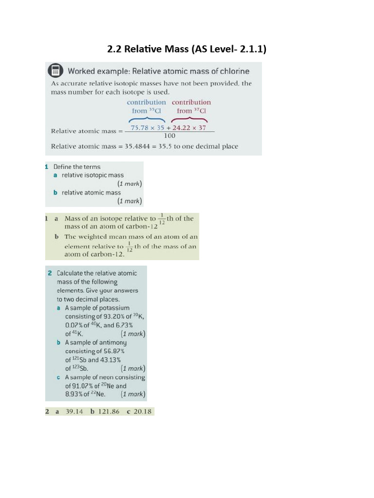 2.2 Relative Mass | PDF