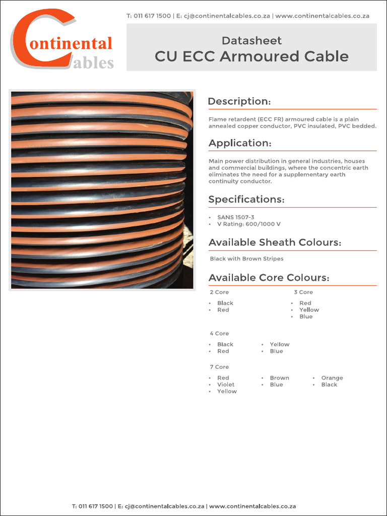 CU ECC Armoured Cable 1 | PDF