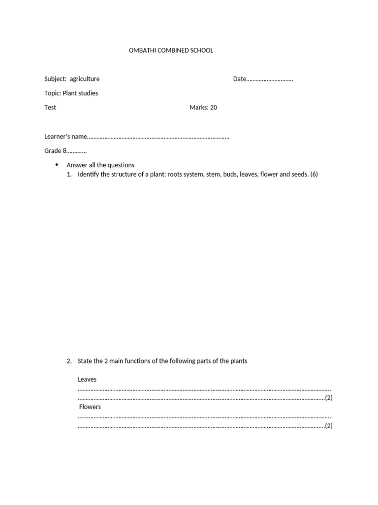 Ombathi Combined School Mathematics Task 2 | PDF