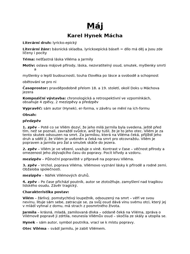 Máj - Karel Hynek Mácha | PDF