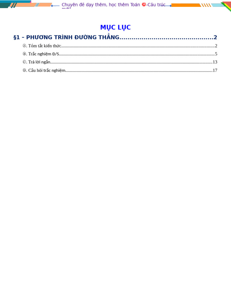 Phuong Trinh Duong Thang - In 24 Bản Nhỏ | PDF