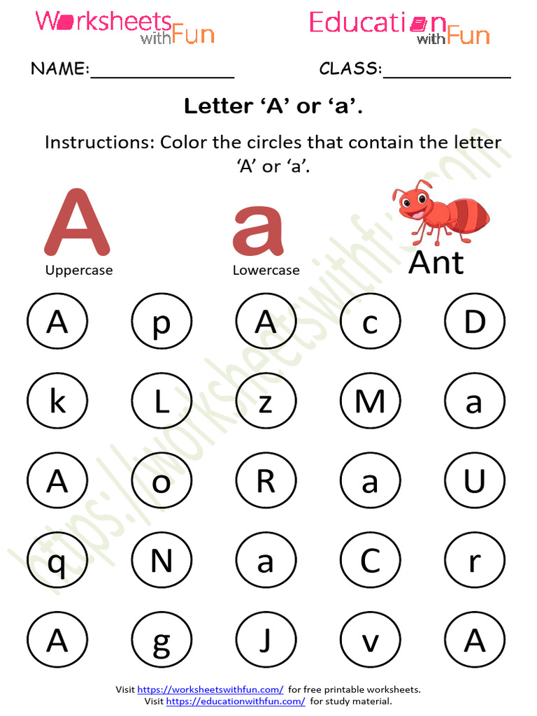 Find and Color the Letter A Worksheet | PDF