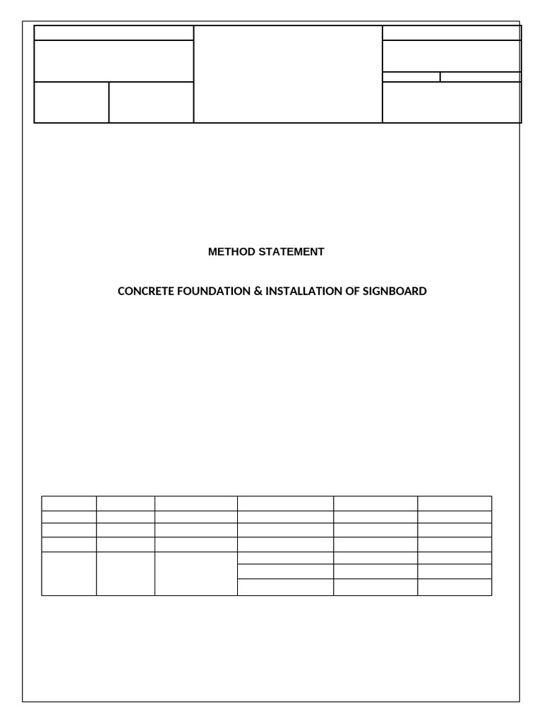 Concrete Foundation Method Statement | PDF | Concrete | Building ...