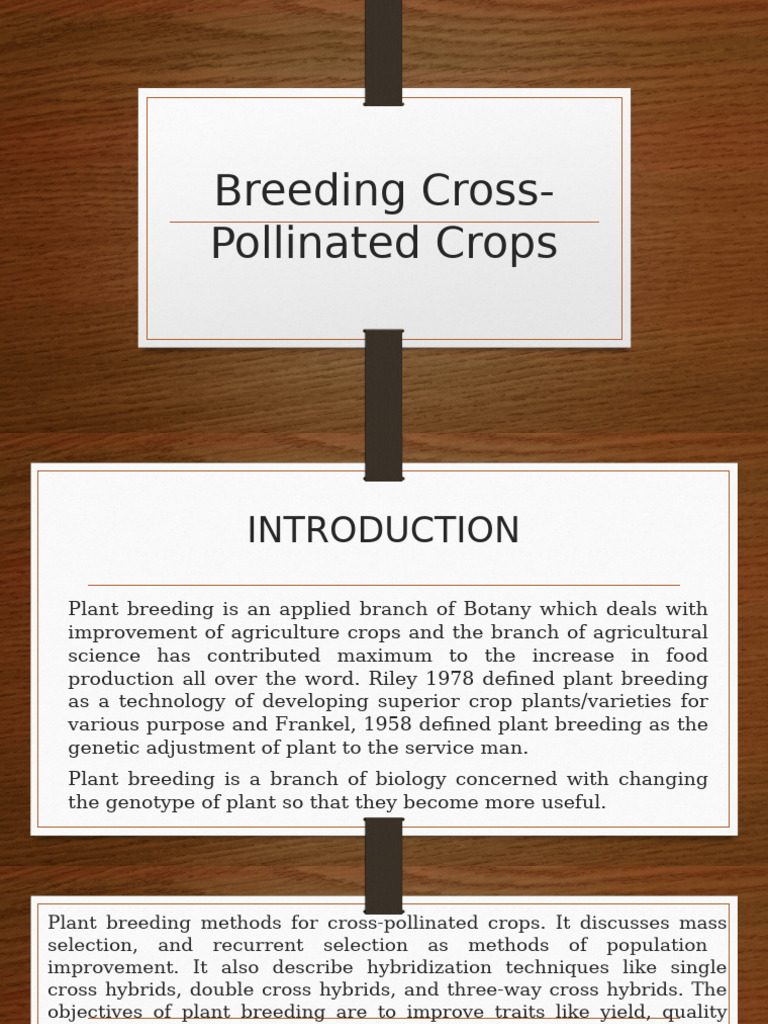 Breeding Cross Pollinated Crops | PDF | Plant Breeding | Natural Selection