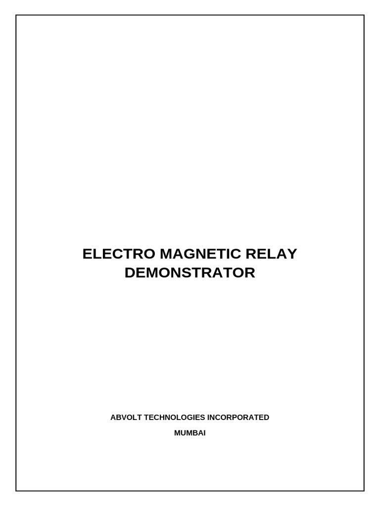 Electro Magnetic Relay Demonstrator | PDF | Relay | Switch