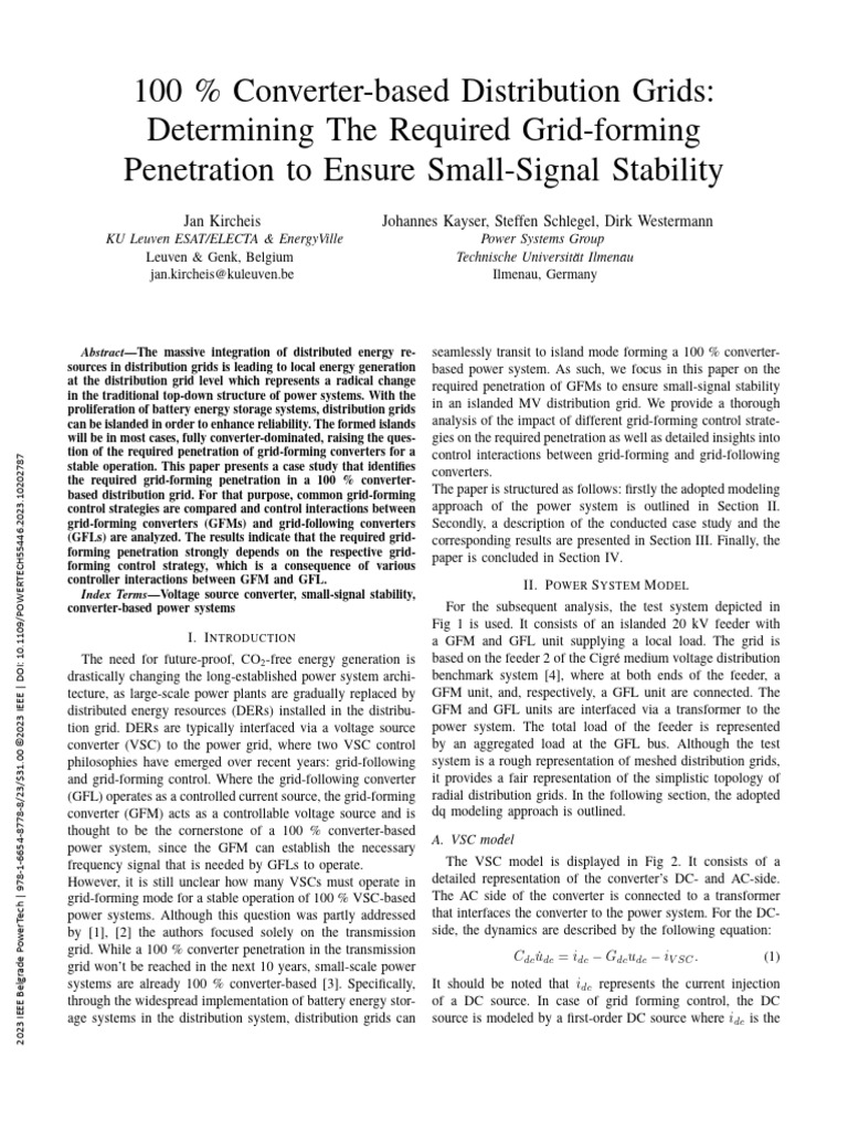 Converter-Based Distribution Grids Determining The Required Grid ...